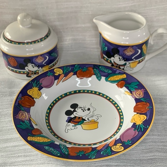 Disney | Dining | Disney Minnie Mouse Dining Set Sugar And Creamer ...